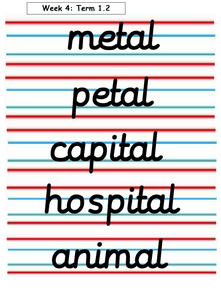 Year 2 Week 4 Spellings - Term 1.2 | PDF
