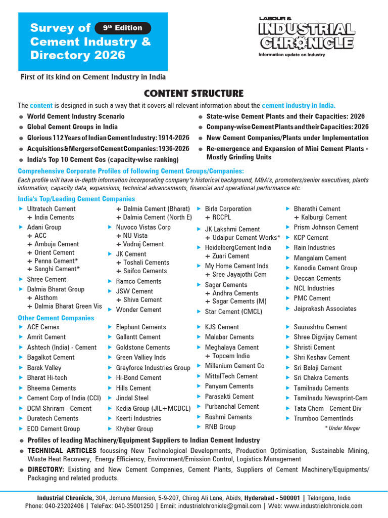 Cement Industry Survey & Directory 2026 | PDF