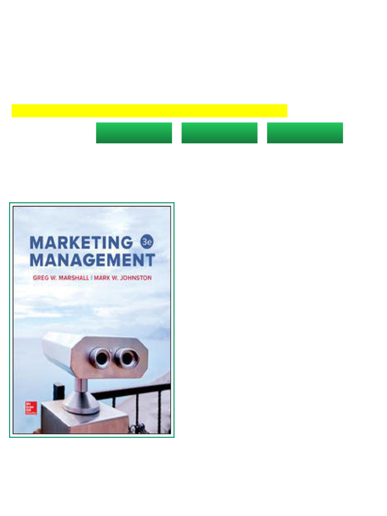 Solution Manual for Marketing Management, 3rd Edition, Greg Marshall ...