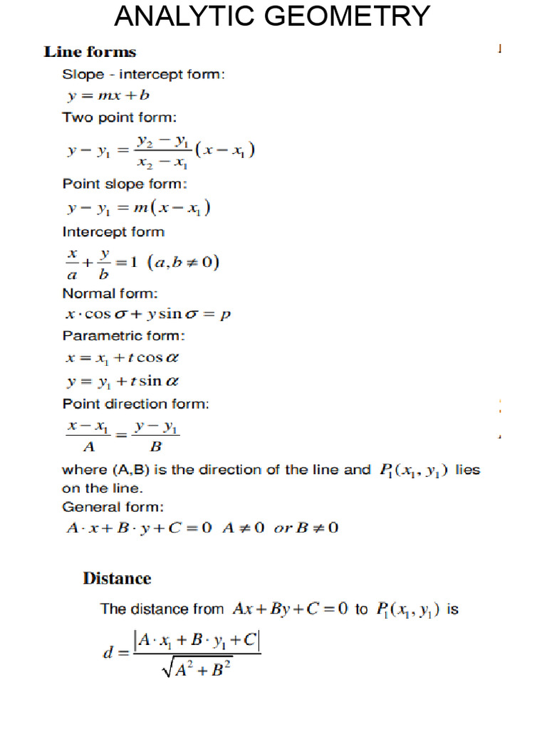 Analytic Geometry | PDF