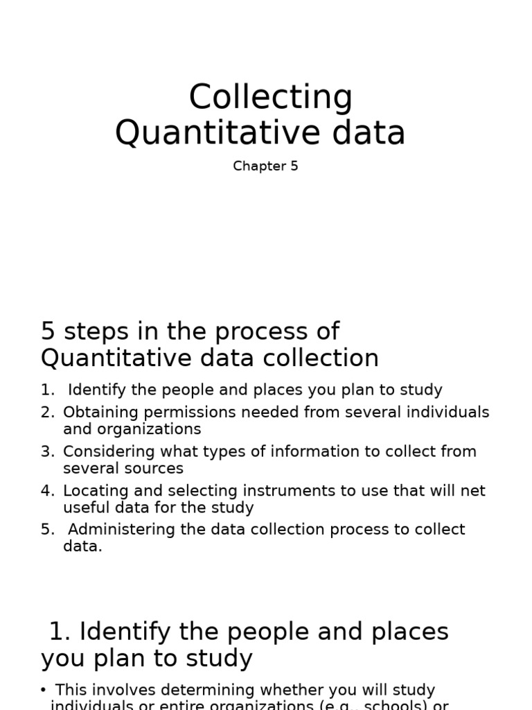 Collecting Quantitative Data | PDF | Sampling (Statistics) | Validity (Statistics)