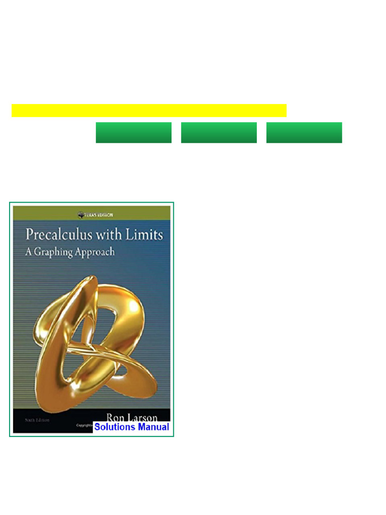 Precalculus With Limits A Graphing Approach Texas Edition 6th Edition ...