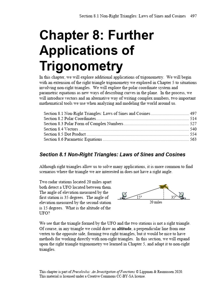 Chapter 8 Further Applications of Trignonometry | PDF | Coordinate ...