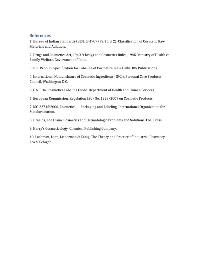 One Page Cosmetic References | PDF