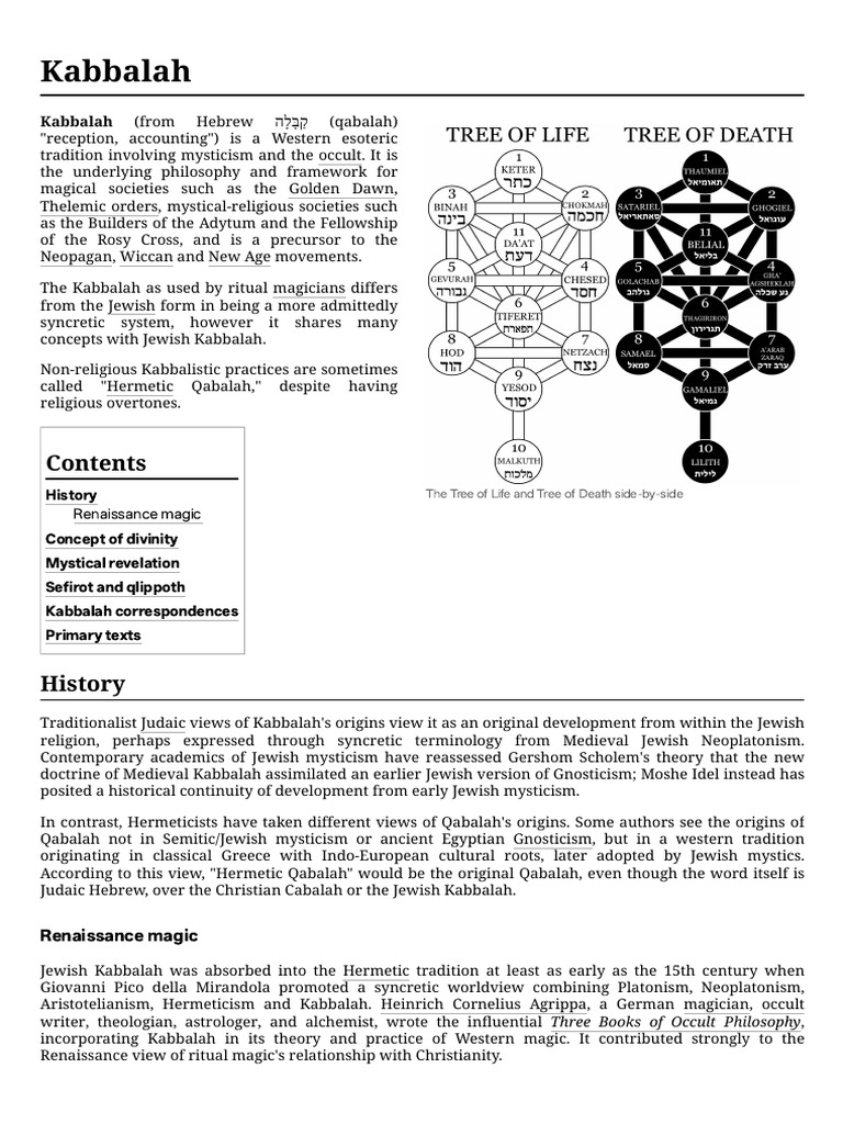 Kabbalah: Tree of Life & Death Explained | PDF | Kabbalah | Hermetic ...