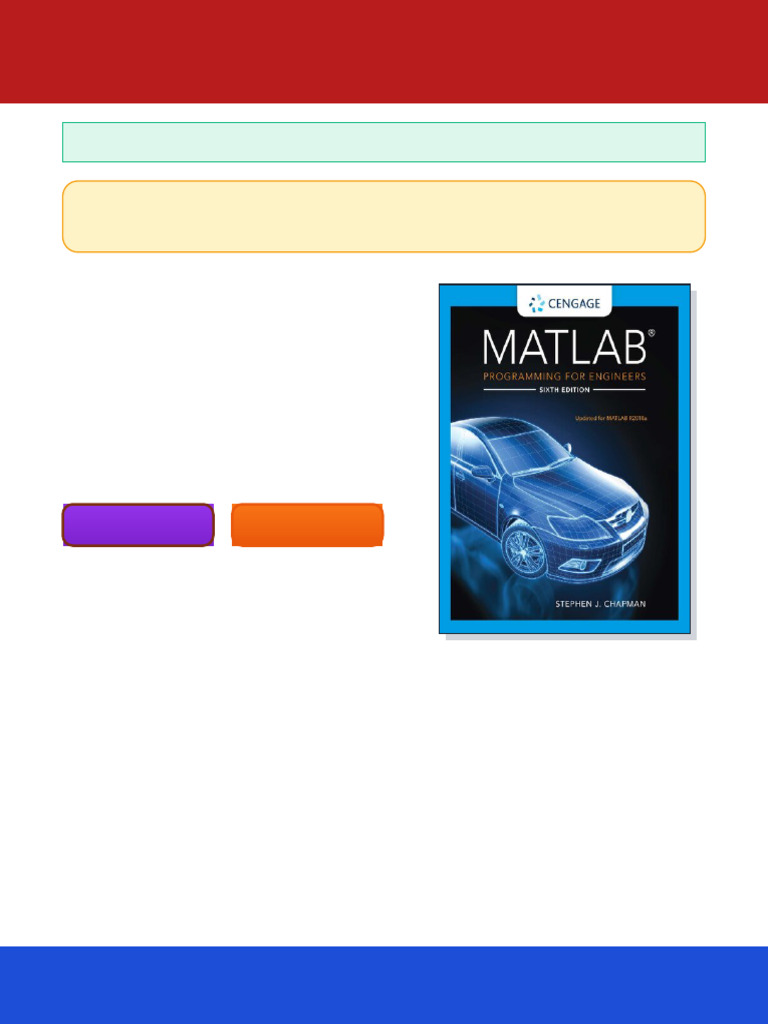MATLAB Programming for Engineers 6th Edition Stephen J. Chapman ebook ...
