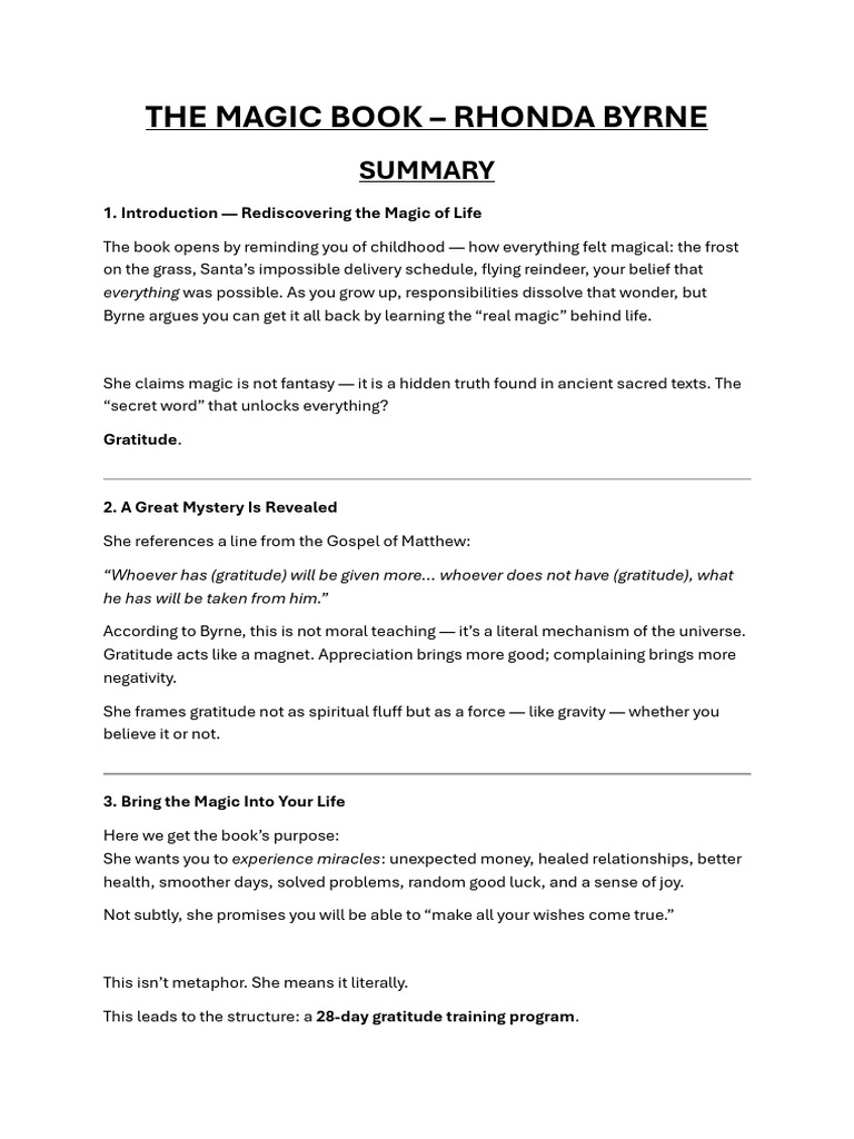 The Magic Book | PDF | Gratitude | Law Of Attraction (New Thought)