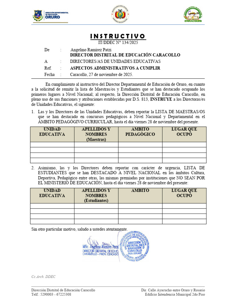 Instructivos Ddec 134-2025 | PDF