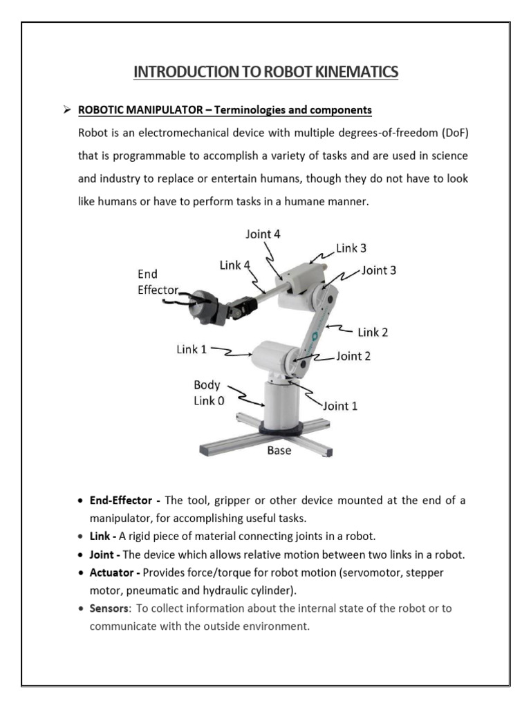 12 Robot KInematics (Notes) | PDF | Kinematics | Rotation