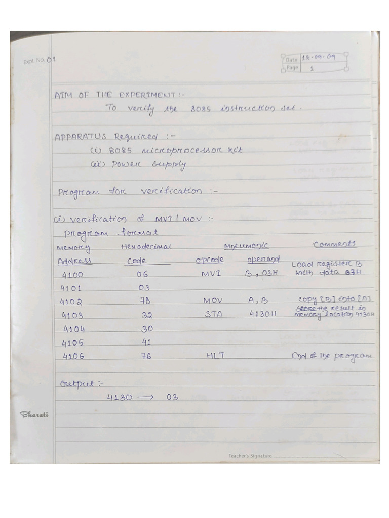 MPMC Lab Record | PDF