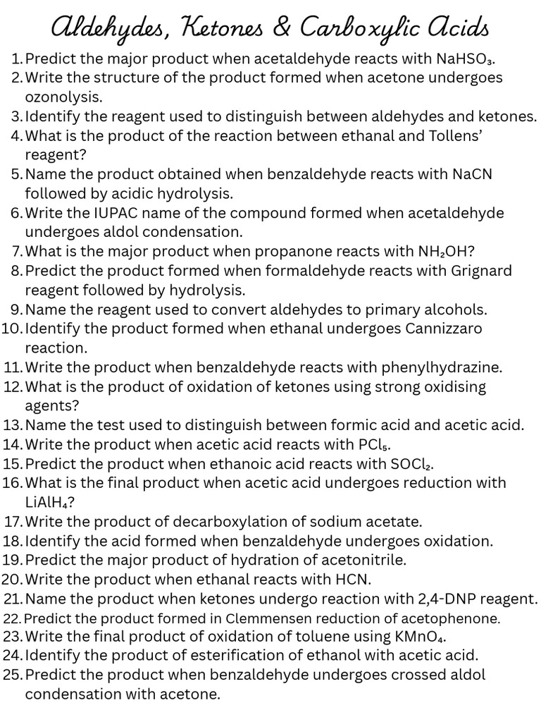 Reactions of Aldehydes and Ketones | PDF