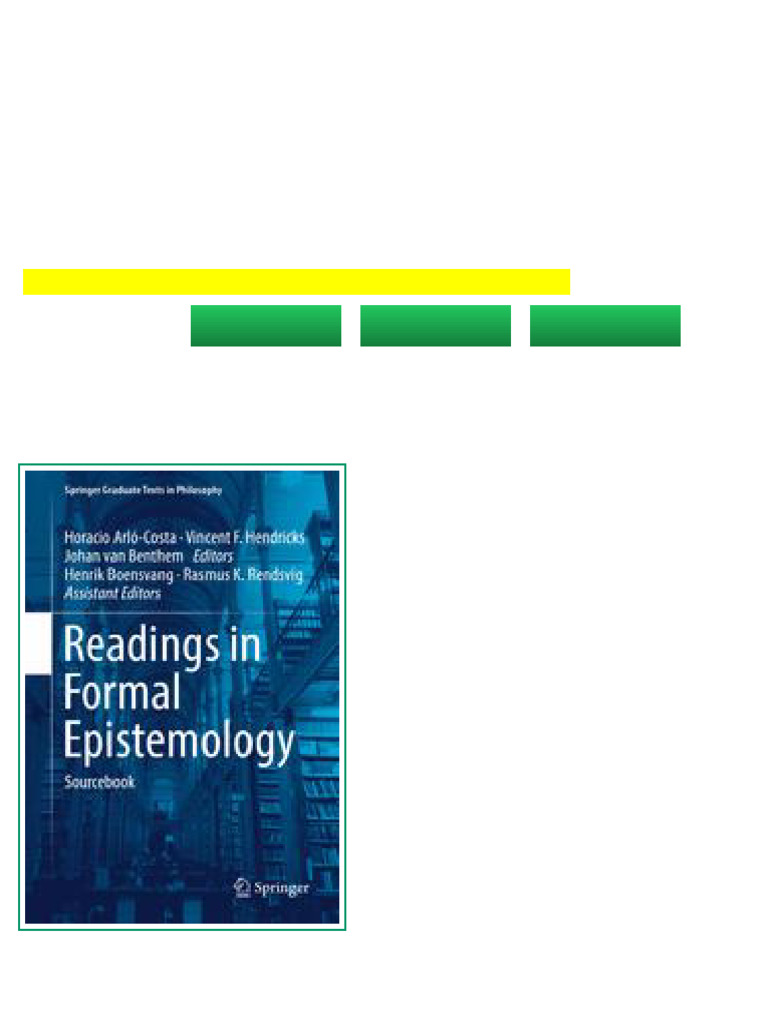 (Ebook) Readings in Formal Epistemology: Sourcebook by Horacio Arló ...