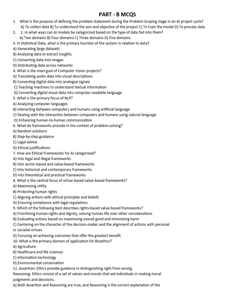 AI_x_PARTB_MCQS | PDF | Sensitivity And Specificity | Artificial Intelligence