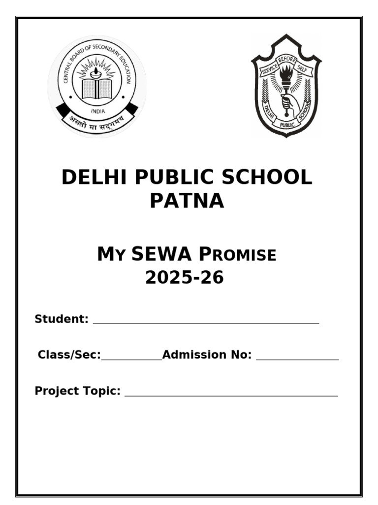 CBSE SEWA Project Format 2025 2026 | PDF