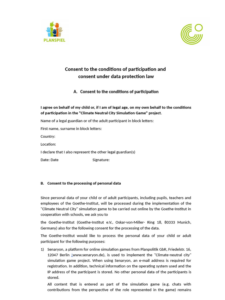 Planspiel Student Consent Form - Eng | PDF | Computing | Cyberspace