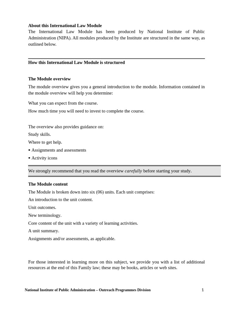 LLB 308 MODULE (International Law) Final-FINAL-1 | PDF | Study Skills ...