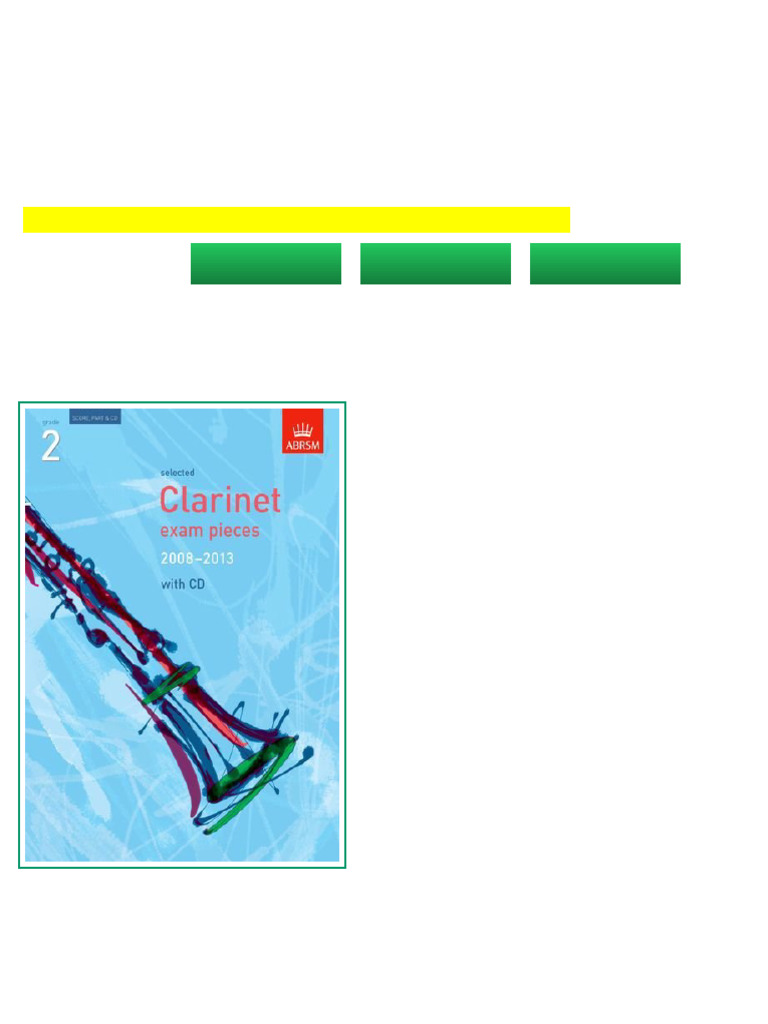 Grade 2 Selected Clarinet Exam Pieces 2008 2013 Associated Board of The ...