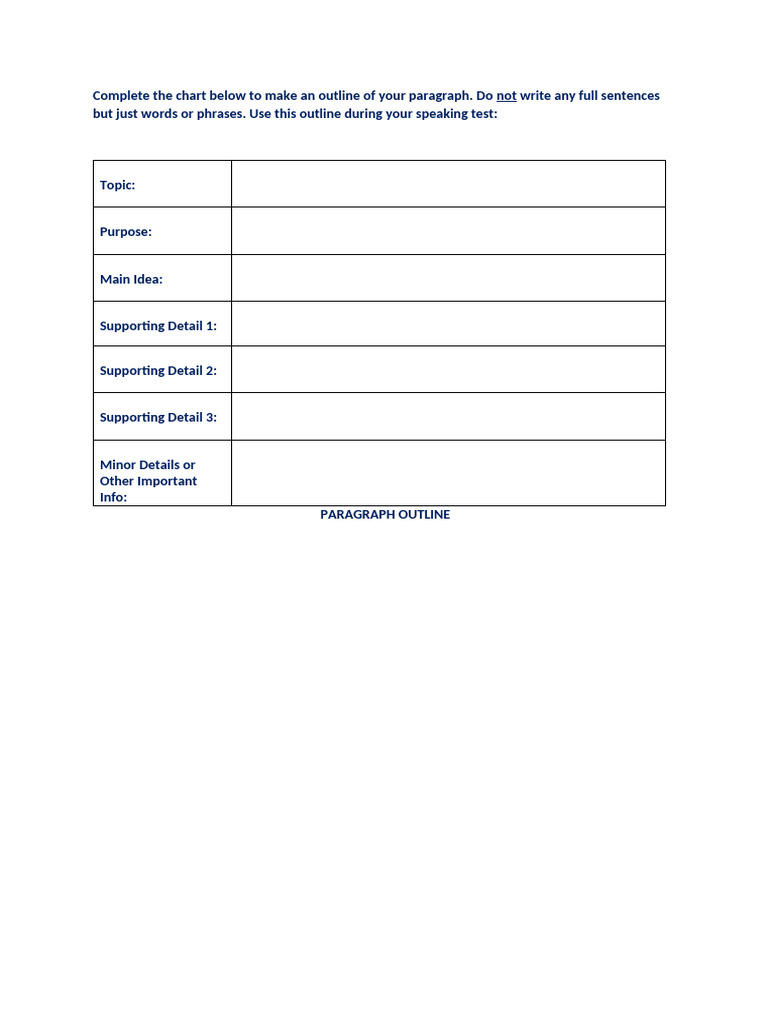 Paragraph Outline | PDF