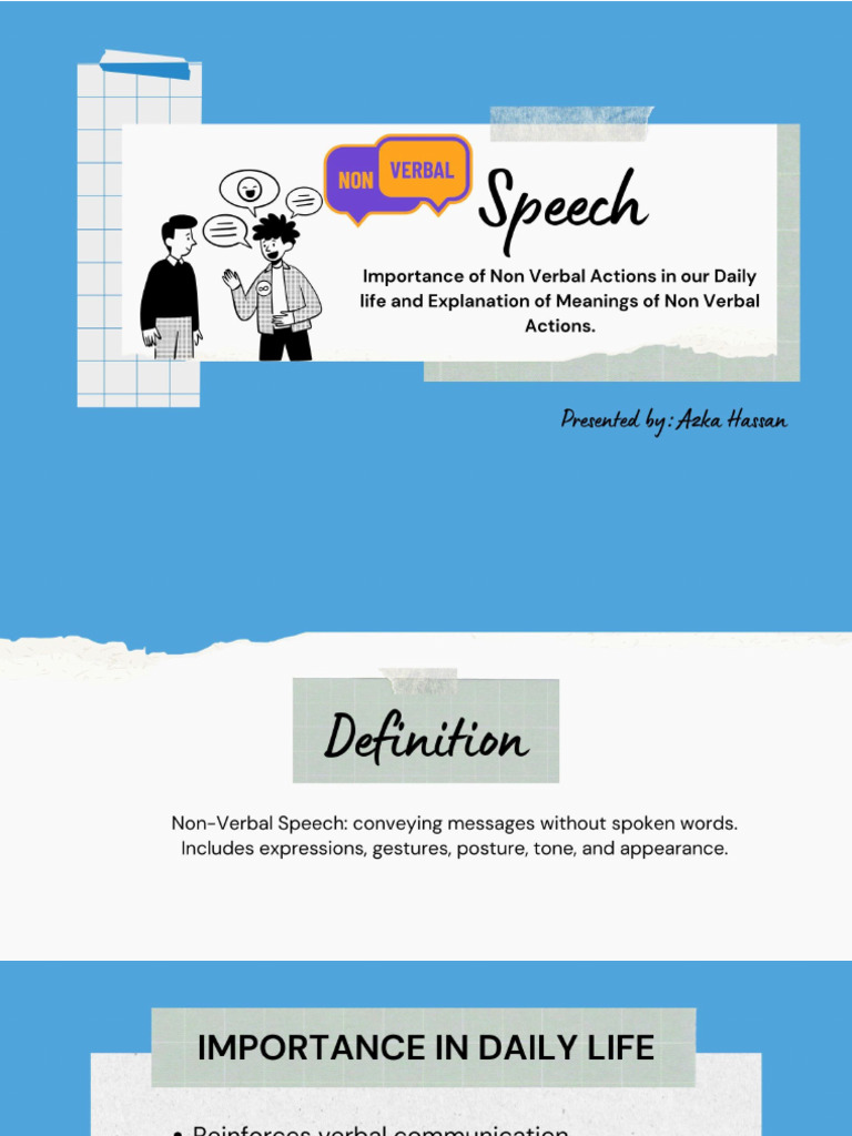 Non Verbal Speech | PDF