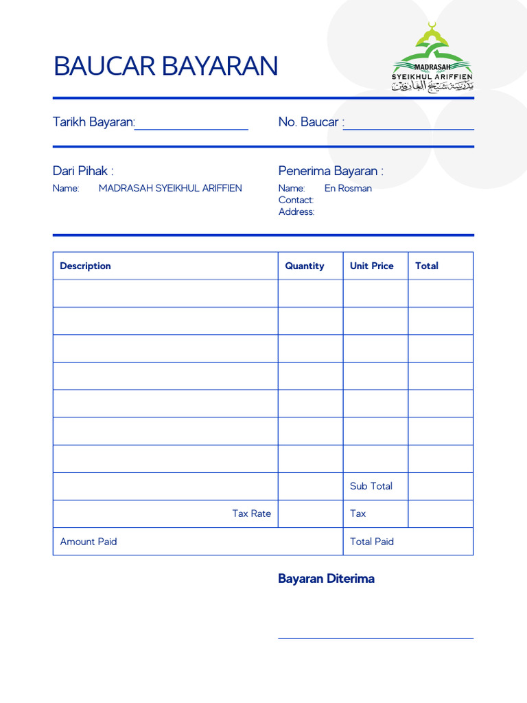 Blue and White Classic Spa Payment Receipt A4 - 20251106 - 114053 ...