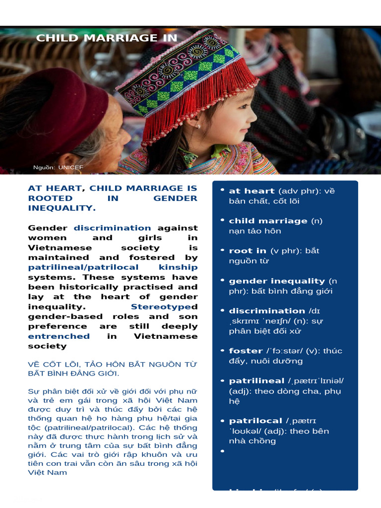 Child Marriage & Gender Inequality - Cô Trang Anh | PDF