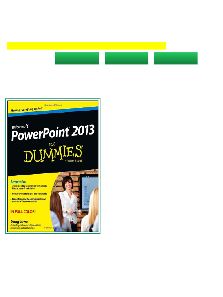 Powerpoint 2013 For Dummies 1St Edition Doug Lowe: Mirror Link | PDF ...