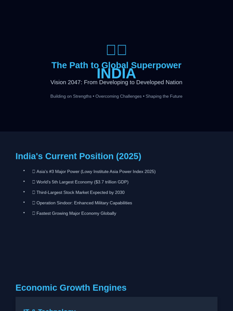 India's Vision 2047: Path to Superpower | PDF | Developing Country ...