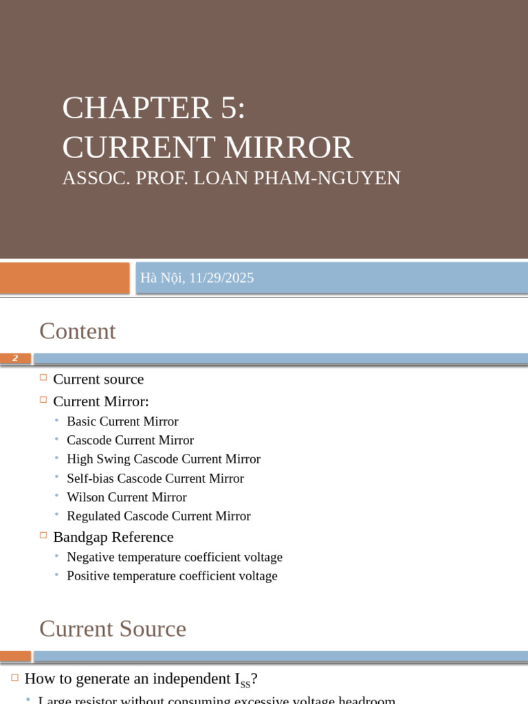 Current Mirror and Bandgap Reference Guide | PDF | Analog Circuits ...