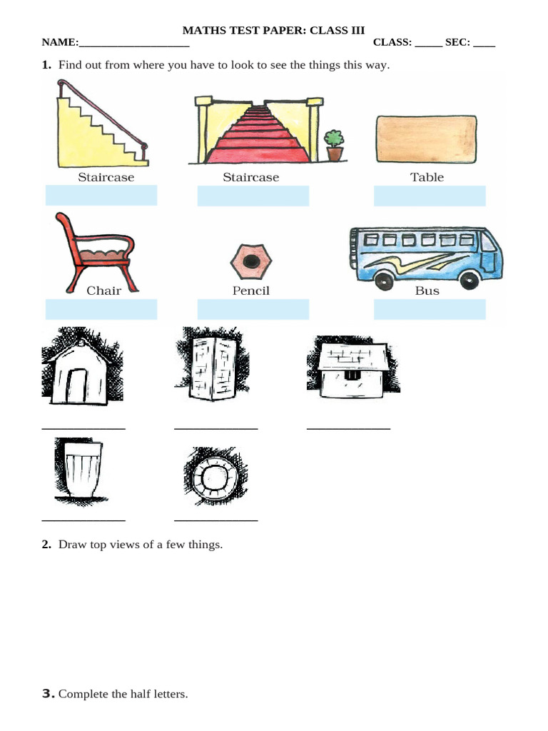 Maths Worksheet Class III 28-07-2013 02 | PDF
