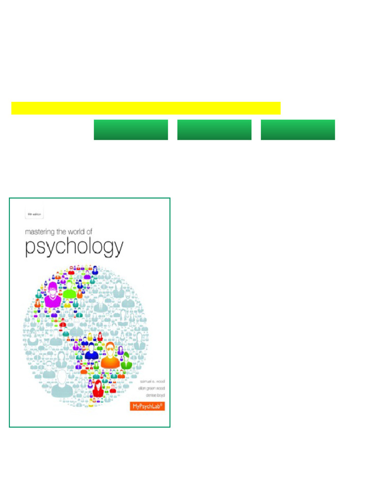 Mastering the World of Psychology 5th Edition Samuel E. Wood pdf ...