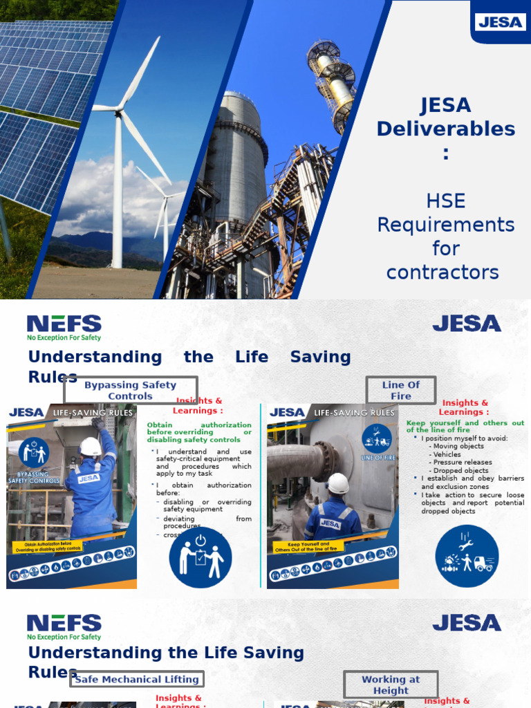 JESA HSE Contractor Safety Guidelines | PDF | Safety | Occupational ...