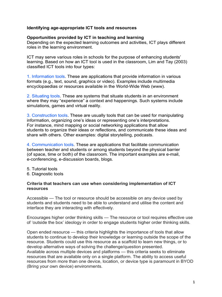 Identifying age appropriate resources notes_4 | PDF | Educational ...