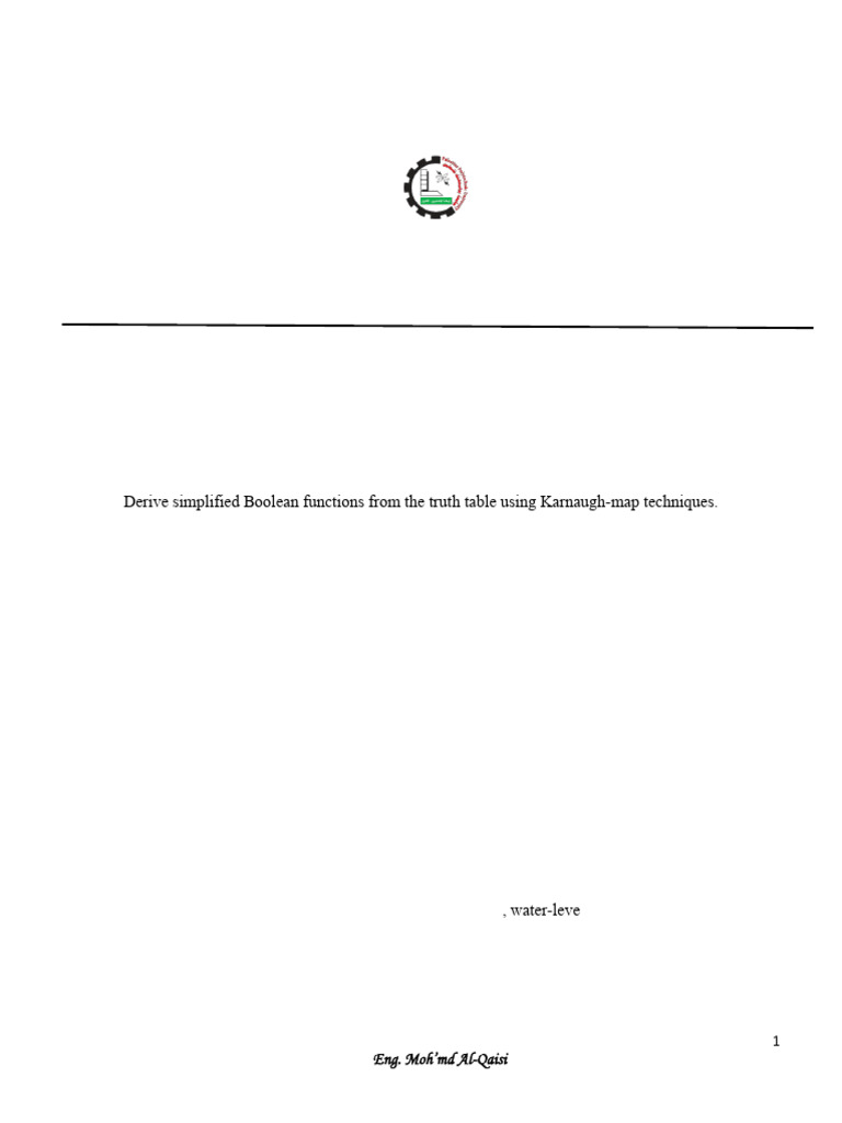 Exp# 2 Function Simplification (1) | PDF | Boolean Algebra | Teaching ...