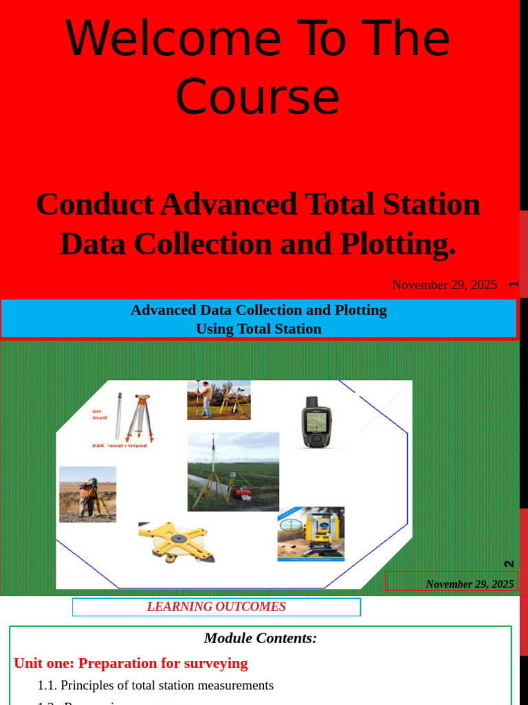 Advanced Total Station Surveying Guide | PDF | Surveying | Geographical ...