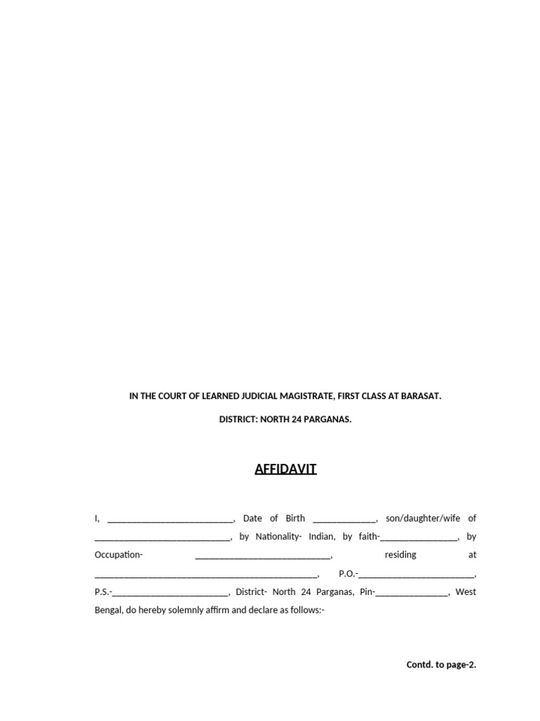 First Class Judicial Magistrate Affidavit for Date of Birth Related | PDF