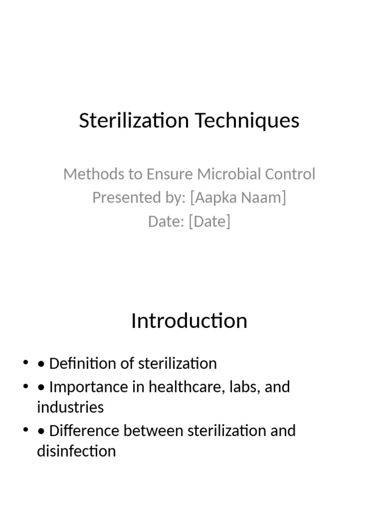 Sterilization Techniques Explained | PDF