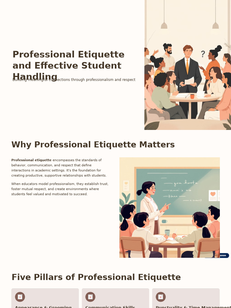 Professional Etiquette for Educators | PDF | Communication | Nonverbal ...