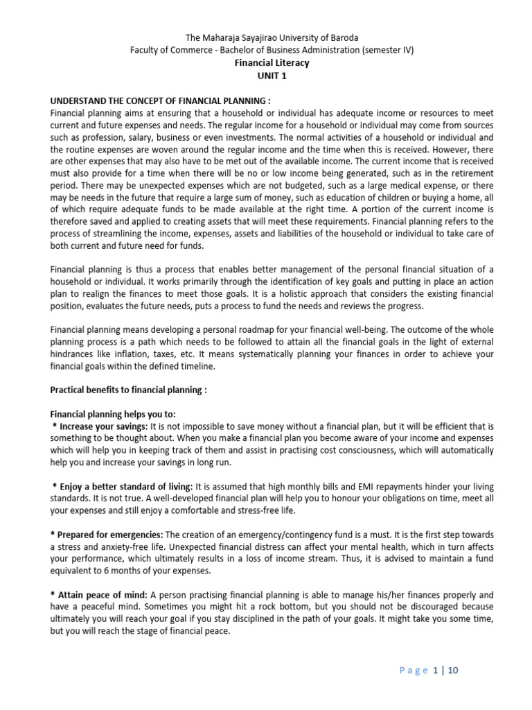 Financial Planning Essentials Guide | PDF | Budget | Government Budget ...