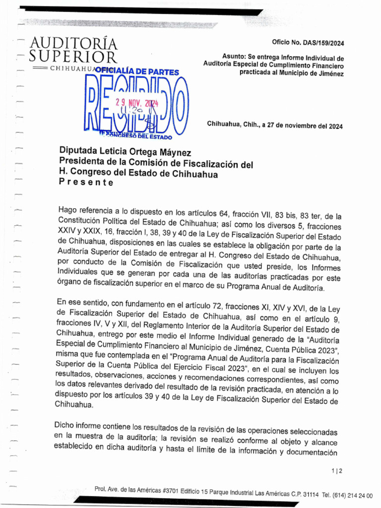 Informe Individual Jiménez | PDF | Auditoría | Contabilidad