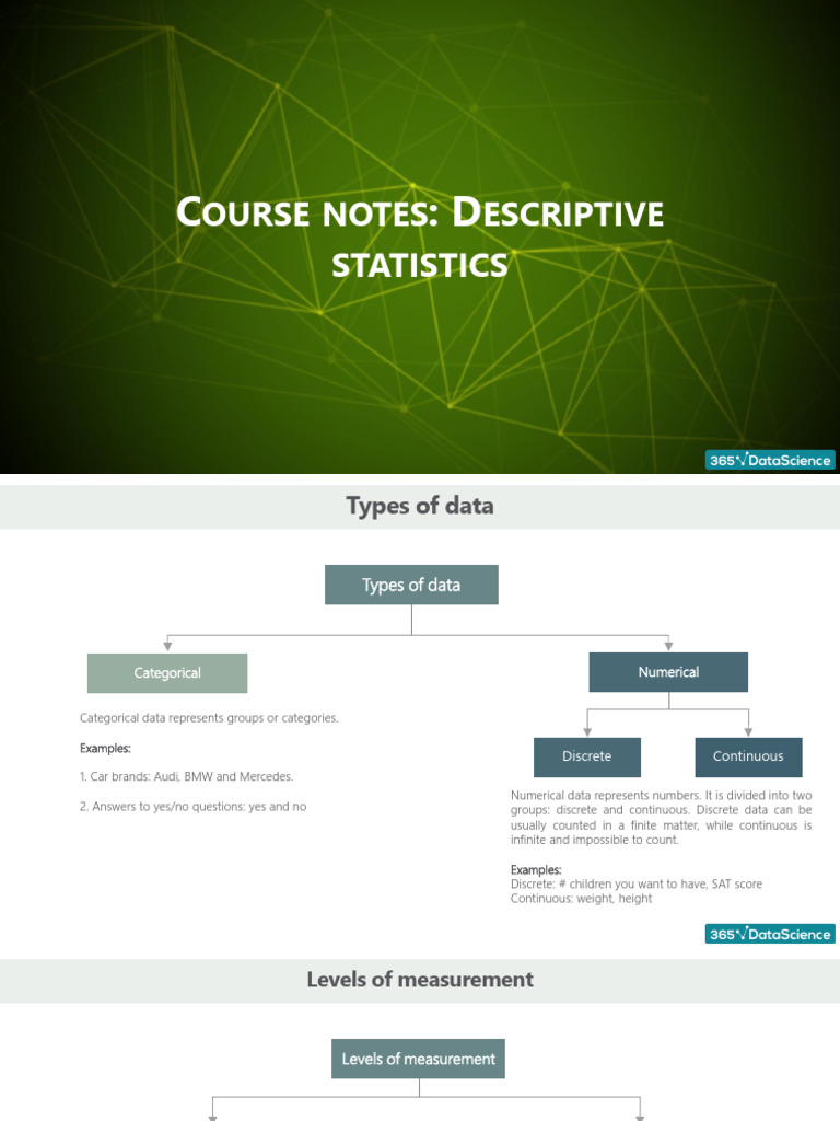 Statistics - Course Notes | PDF | Variance | Normal Distribution