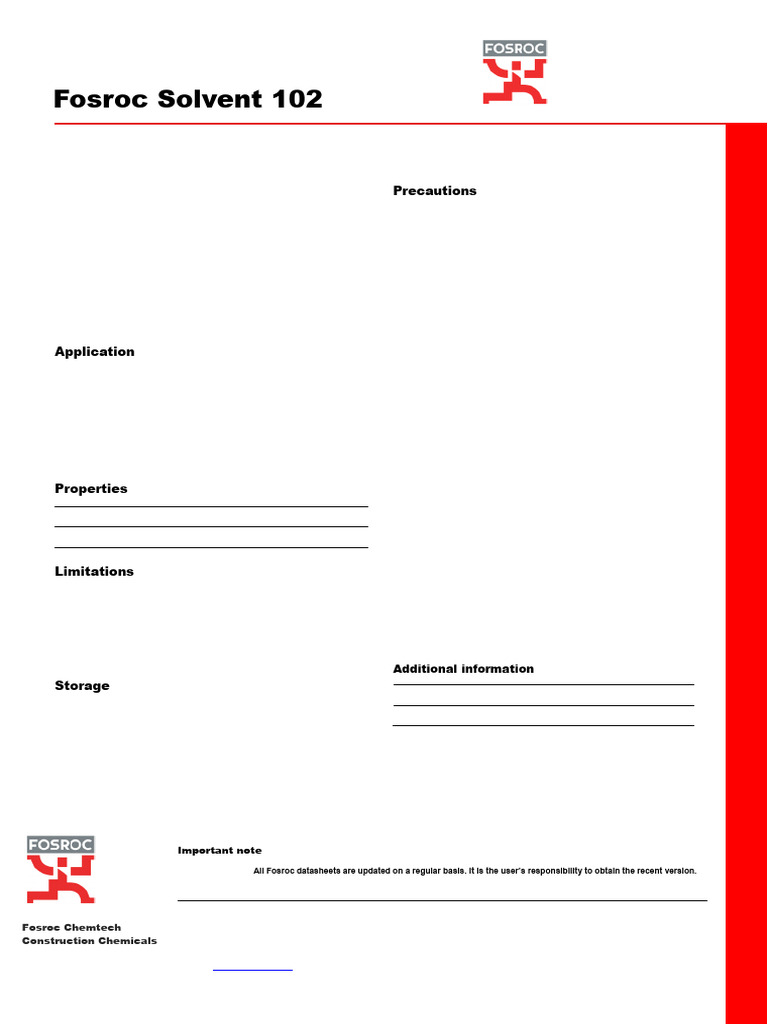 Fosroc-Solvent-102-PDS-promain-23-08-2022 | PDF | Solvent | Chemical ...
