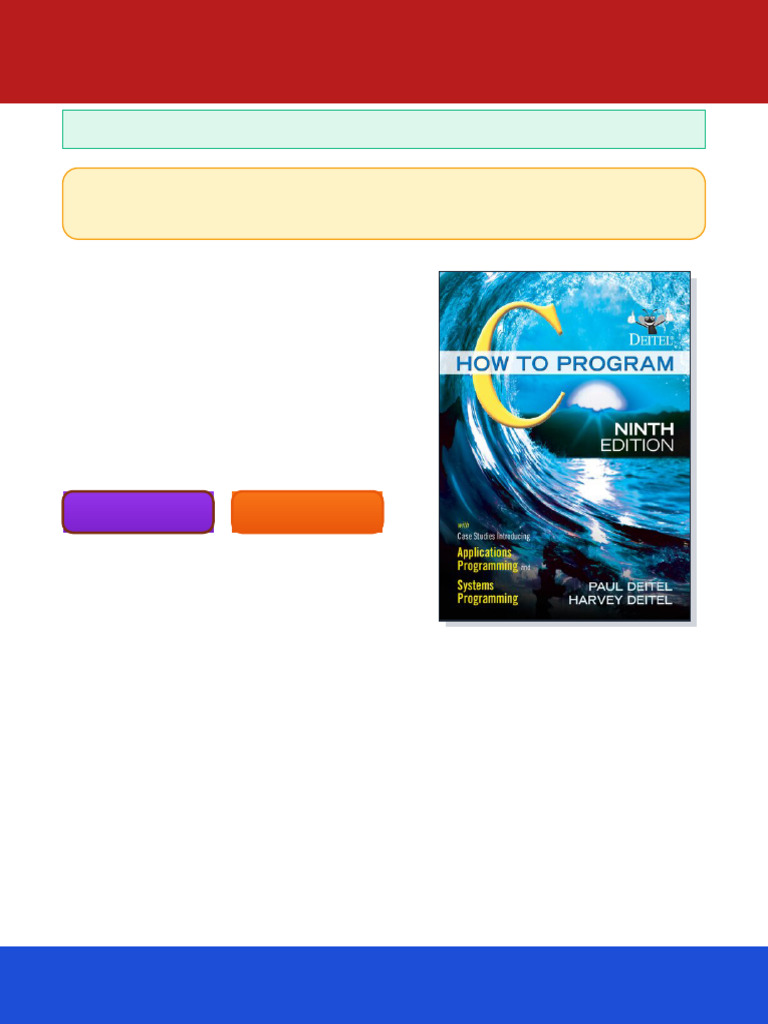 C How to Program 9th Edition Deitel Paul ebook complete chapters 2025 ...