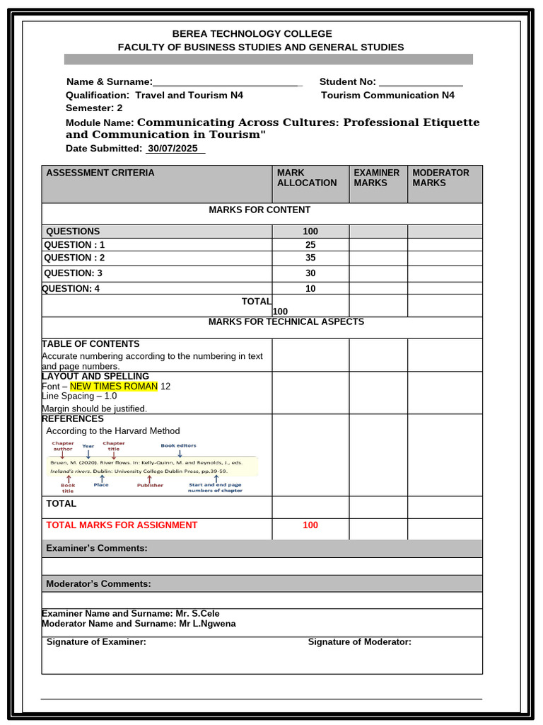 communication N4 Assignment_2025[1] (1) | PDF | Communication ...