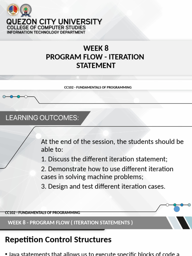 CC102_WEEK-8_LESSON-PROGRAM_FLOW_ITERATION_STATEMENTS | PDF | Control ...