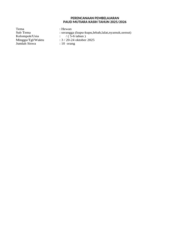 RPP HEWAN AIR-20-24 okt | PDF