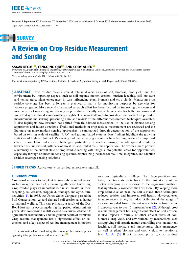 Crop Residue Measurement Techniques | PDF | Remote Sensing | Soil