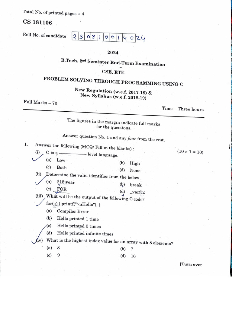 Problem Solving Though Programming Using C Pdf Object Oriented