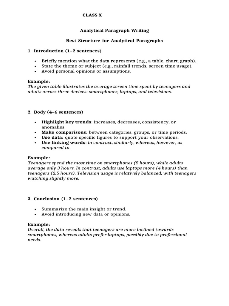 Analytical Paragraph Class X 2025 26 LC | PDF | Data | Proofreading