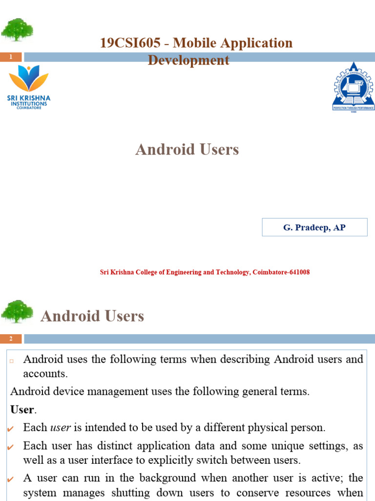 Understanding Android User Types and Profiles | PDF | Android ...