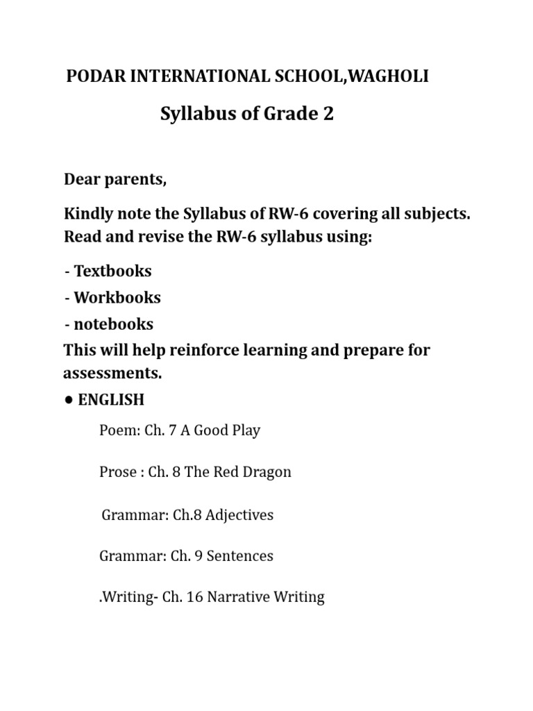 Syllabus of RW6 | PDF